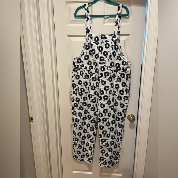 Pants & Jumpsuits | Nwt Black And White Flower Overalls | Poshmark